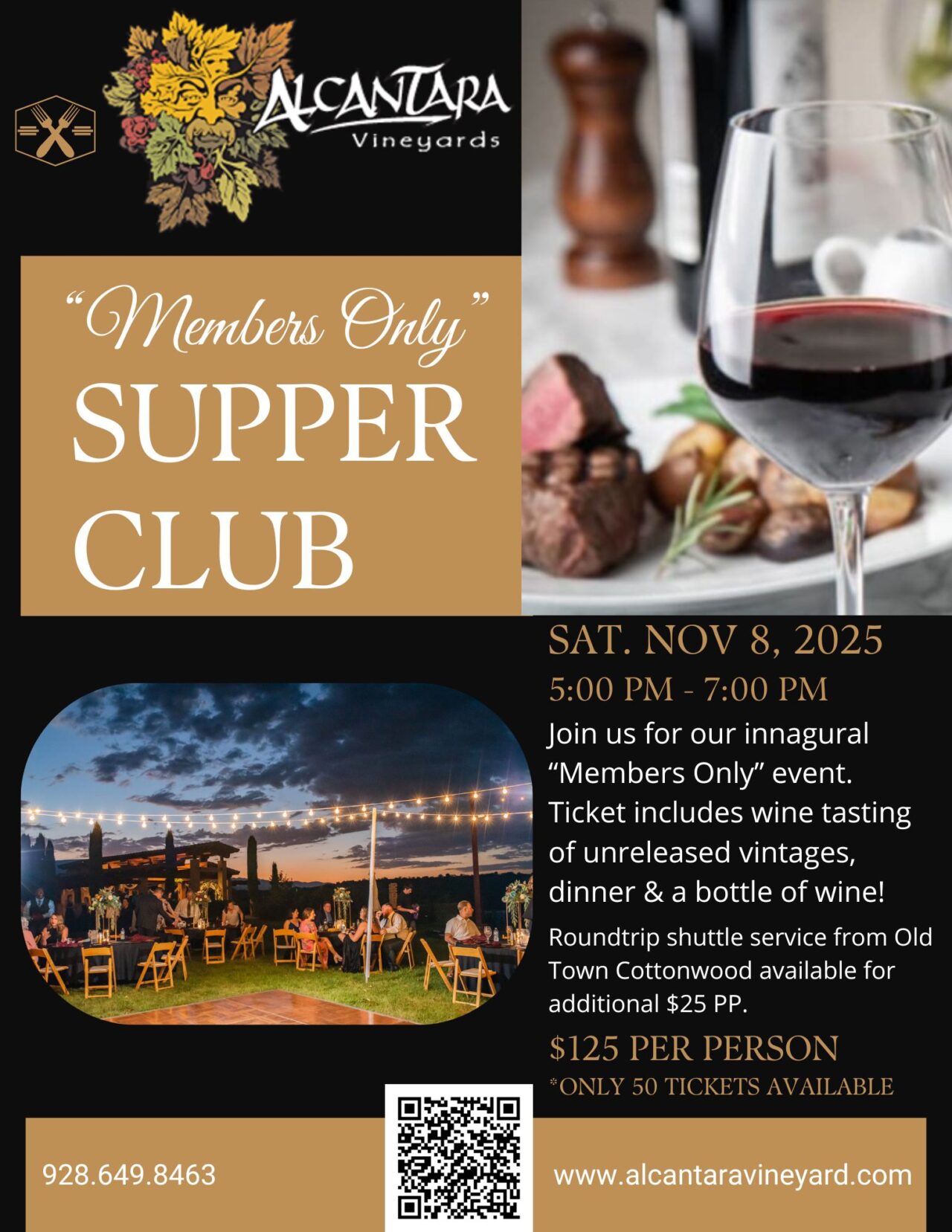 "Members Only" Supper Club - Alcantara Vineyard